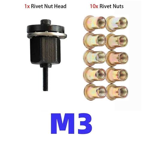 Umisty 11pcs Set Hand Rivet Nut Mandrel Staple M3 M4 M5 M6 M8 M10