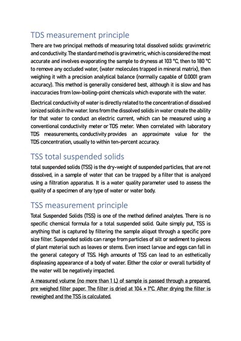 Principles Of Turbidity Measurement Electrical Conductivity