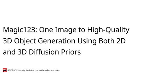 Magic123 One Image To High Quality 3d Object Generation Using Both 2d And 3d Diffusion Priors
