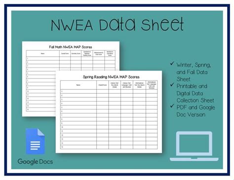 Nwea Map Data Sheet Nwea Map Data Sheets Nwea