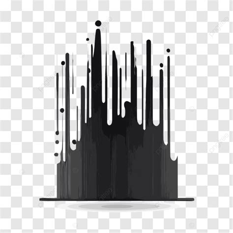 벡터 아래로 떨어지는 물방울과 물방울 흰색 배경에 있는 히스토그램의 단순한 검은색 아이콘 그림자 없음 작은 프레임 중앙 Png 일러스트 및 벡터 에 대한 무료