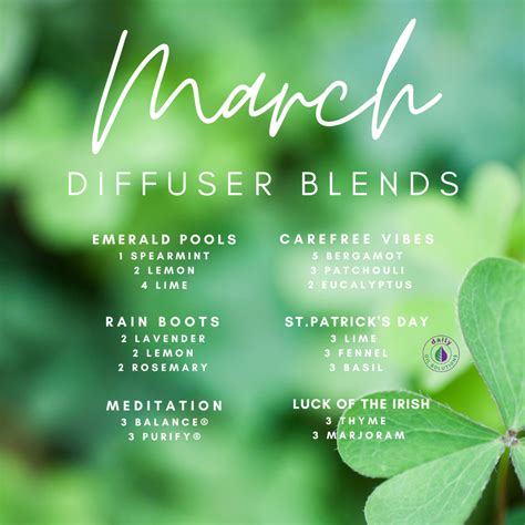 March Diffuse Blends List With Four Leaves