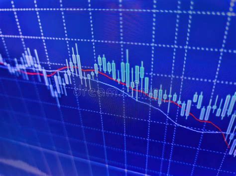 Stock Market Graph And Bar Chart Stock Trade Live Abstract Financial Trading Graphs On Monitor