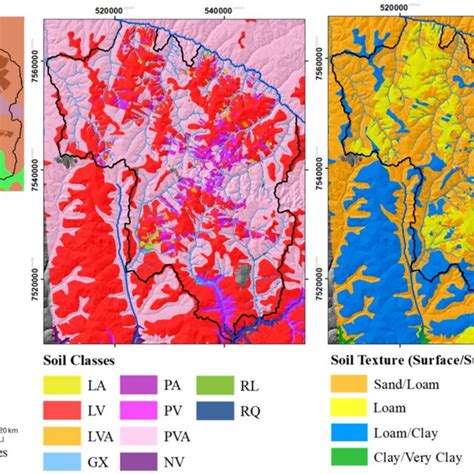Maps Of Left Lithology Middle Soil Classes Right Topsoil Class