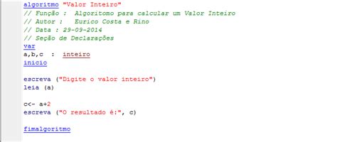 Algoritmo Para Calcular Um Valor Inteiro Tech Room