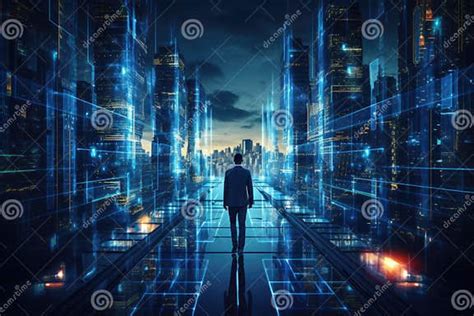 Shot Of Man Walking Data Center Database Data Storage Backup Cyber