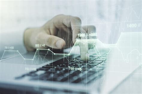 Premium Photo Multi Exposure Of Creative Statistics Data Hologram With Hands Typing On