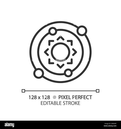 Solar System Pixel Perfect Linear Icon Stock Vector Image And Art Alamy