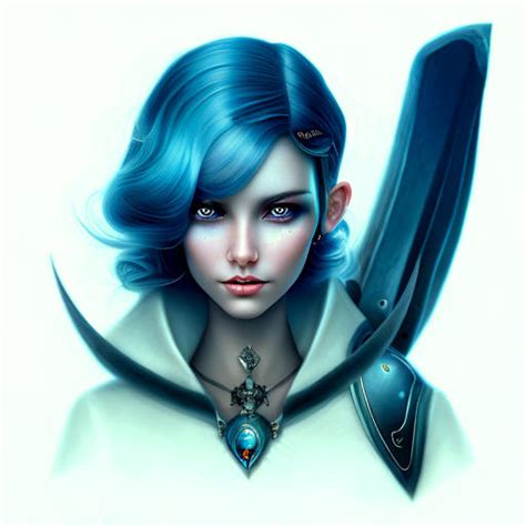 Ai Girl With Blue Hair By Janahart On Deviantart