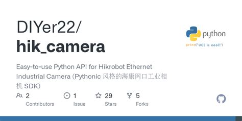 Github Diyer Hik Camera Easy To Use Python Api For Hikrobot Ethernet Industrial Camera