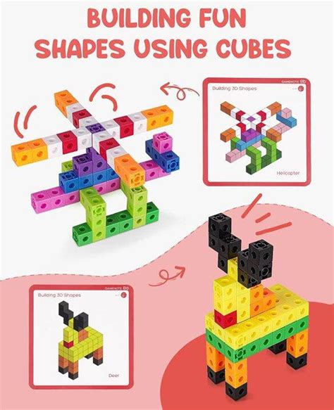 Gamenote Math Cubes Manipulatives With Activity Cards Number Counting Blocks Toys Snap Linking
