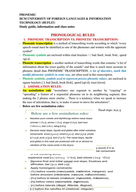 Solution Phonological Rules Studypool