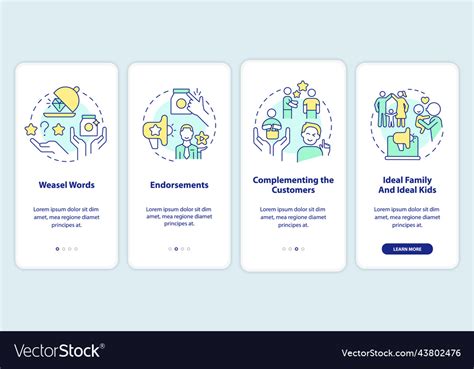 Advertising Techniques Onboarding Mobile App Vector Image