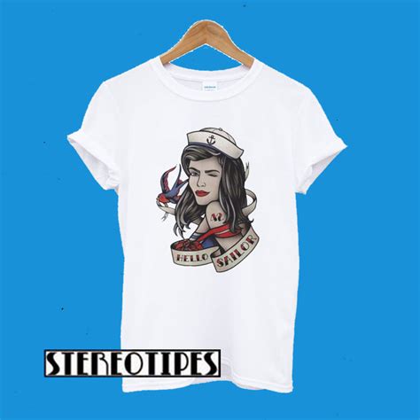 Hello Sailor Pin Up Girl T Shirt Stereotipes
