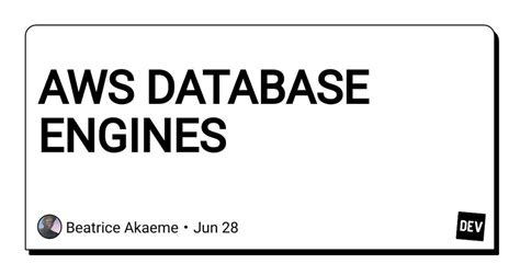 Aws Database Engines Rdevto