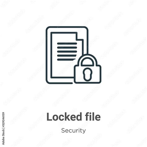 Locked File Outline Vector Icon Thin Line Black Locked File Icon Flat Vector Simple Element