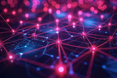 Premium Photo A Computer Screen Displaying Red And Blue Lights