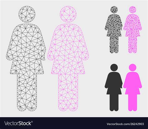 Lesbi Couple Mesh 2d Model And Triangle Royalty Free Vector