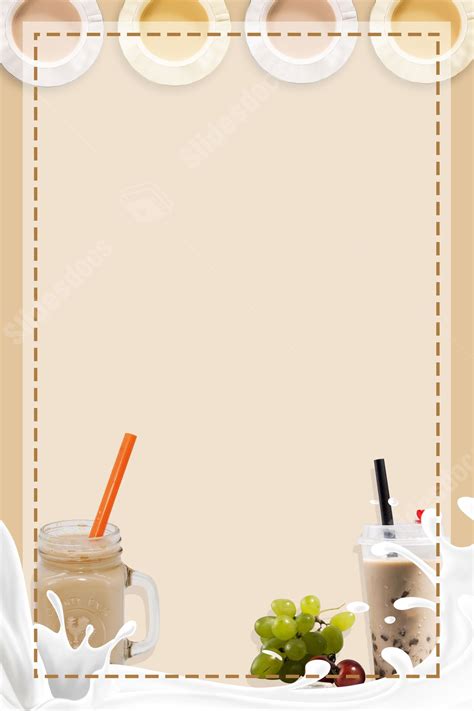 Promotion Of Brown Pearl Milk Tea Beverage Page Border Background Word