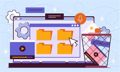 Website Optimization Concept Files With Folders On Laptop Screen Promoting Webpage On Internet