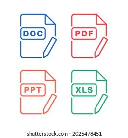 Set Format Extension Documents File Type Stock Vector Royalty Free Shutterstock