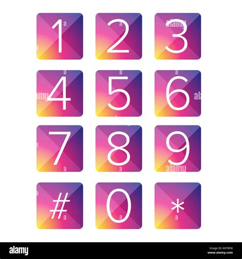 Number Set Vector Square Stock Vector Image And Art Alamy