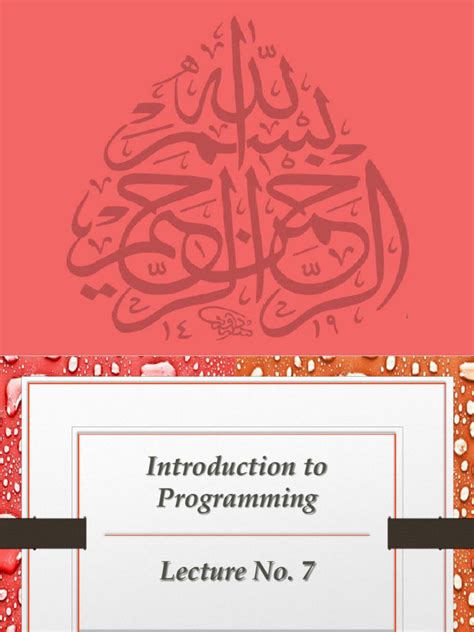 Lecture 7 Pdf Computer Programming Control Flow