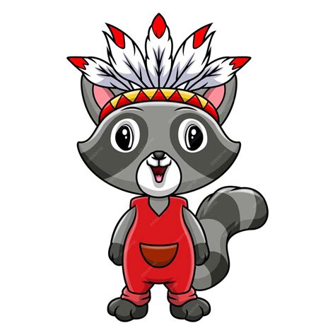 Premium Vector Cartoon Illustration Of A Raccoon Wearing A Red Outfit
