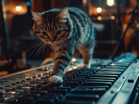 Cat Walking On A Keyboard Creating A Masterpiece Of Gibberish Premium