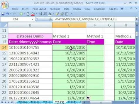 How To Extract Dates And Times From A Database Field In Excel Microsoft Office WonderHowTo