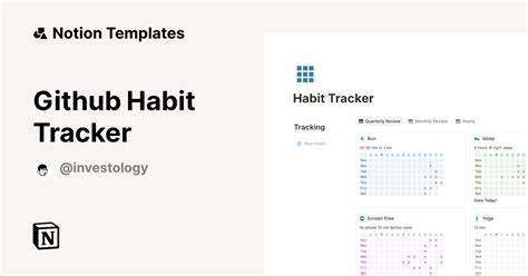 Github Habit Tracker Template Notion Marketplace