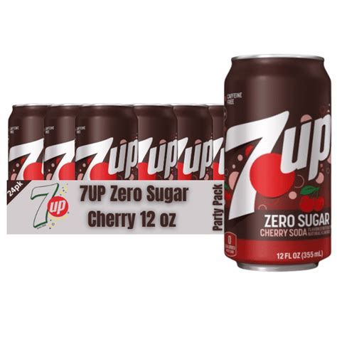 7up Cherry Flavor 12 Fl Oz Can Party Pack 24 Caffeine Free Soda