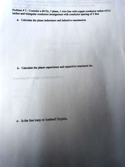 Solved A Calculate The Phase Inductance And Inductive Reactance M B Calculate The Phase