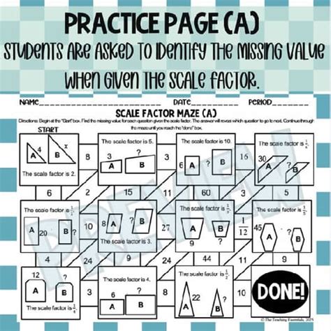 Scale Factor Maze Activity By The Teaching Essentials Tpt