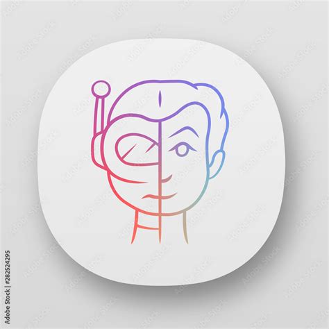 Bot Impersonator App Icon Automated Hacking False Identity Robot Imitator Cybernetics