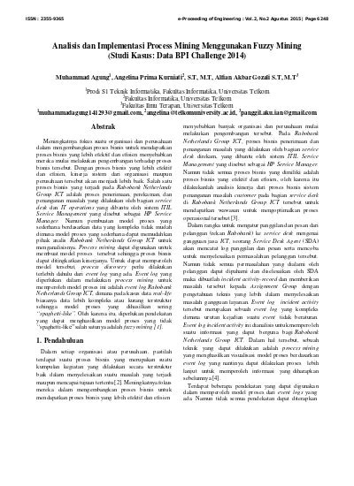 Analisis Dan Implementasi Process Mining Menggunakan Fuzzy Mining