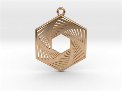 fichier stl pendentif recursion hexagonale 💎・plan à imprimer en 3d à