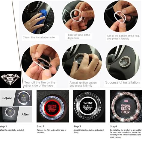 이 블링 자동차 라인스톤 링 엠블럼 스티커로 자동차를 빛나게 하세요 Temu