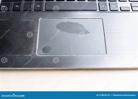 Worn Out Touchpad Of Old Laptop Stock Image Image Of Closeup Brown