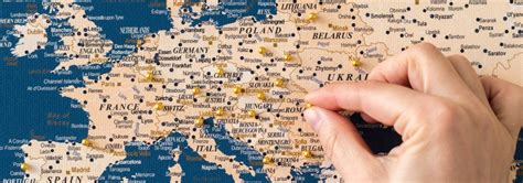 Push Pin World Map Dark Blue