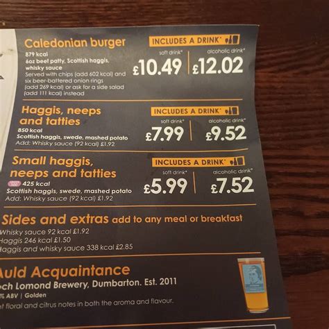 Menu At The Palladium Jd Wetherspoon Pub And Bar Llandudno
