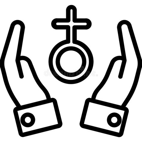 Female Protection Outline Vector Icon That Can Easily Edit Or Modify Stock Vector