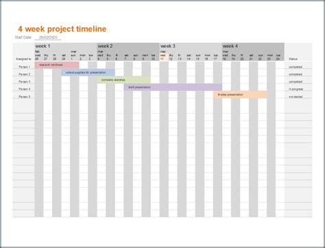 Simple Project Timeline Template