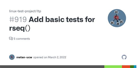 Add Basic Tests For Rseq · Issue 919 · Linux Test Projectltp · Github