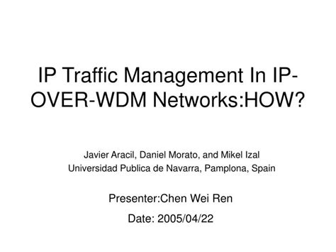 Ppt Ip Traffic Management In Ip Over Wdm Networkshow Powerpoint