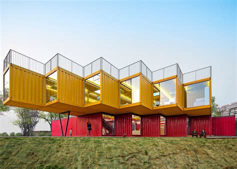 Stacked Shipping Containers Form Pavilion By Peoples Architecture Office