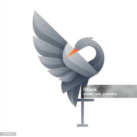 벡터 일러스트 레이 션 헤론 그라디언트 다채로운 템플릿 광고에 대한 스톡 벡터 아트 및 기타 이미지 광고 그라데이션 깃털