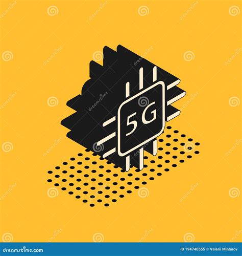 Isometric Computer Processor 5g With Microcircuits Cpu Icon Isolated On