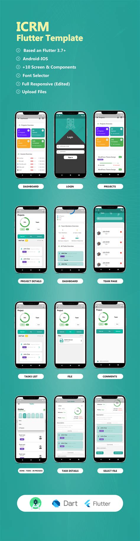 Icrm Flutter Project Mangement Templete Kit Codemarket