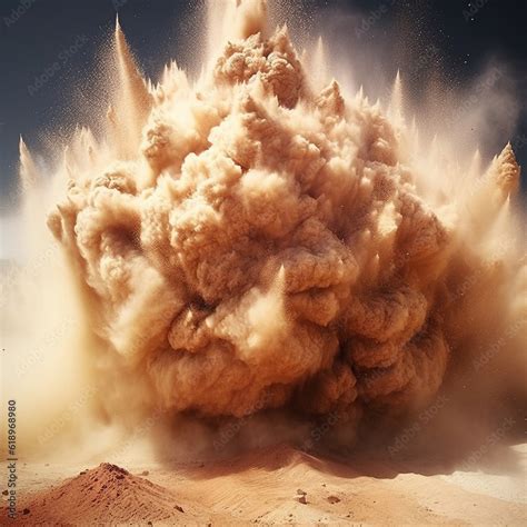 Dust Explosion A Realistic Display Of Suspended Particles Engulfed In Explosive Energy Stock